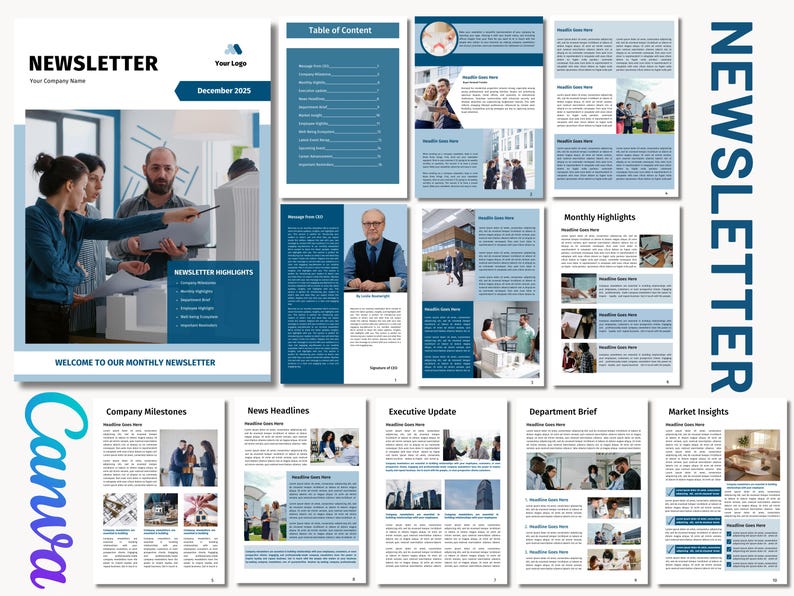 2026 Real Estate Newsletter Templates Bundle for Canva | Editable ...