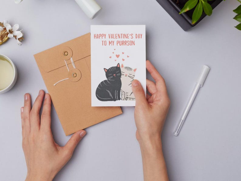 Printable Cat Pun Valentine's Day Cards, Kids Classroom Valentines ...