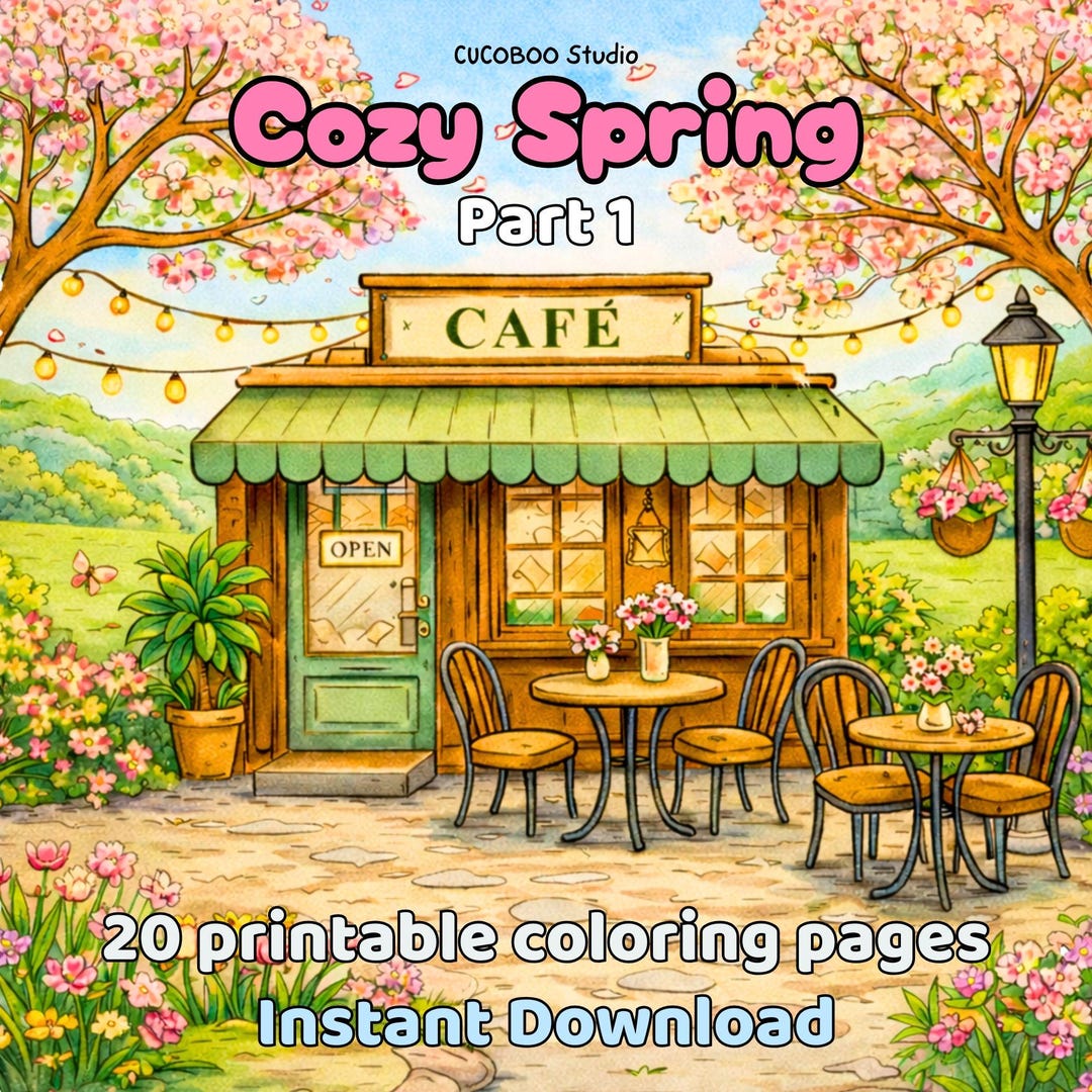 Cozy Spring (part 1) - Printable Coloring Pages, Blooming Flowers ...