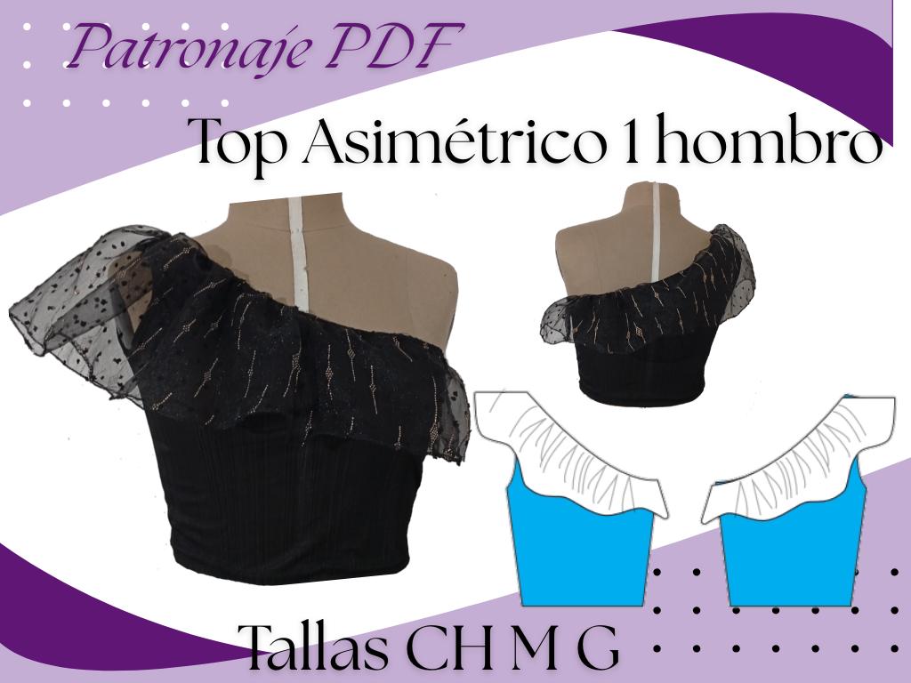 Asymmetrical Top Pattern PDF | One Shoulder Top Sewing Pattern | Women ...