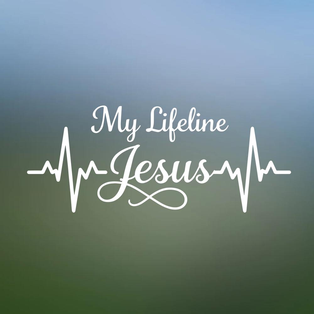 My Lifeline Jesus Decal, Faith Heartbeat Sticker, Christian Car Decal ...