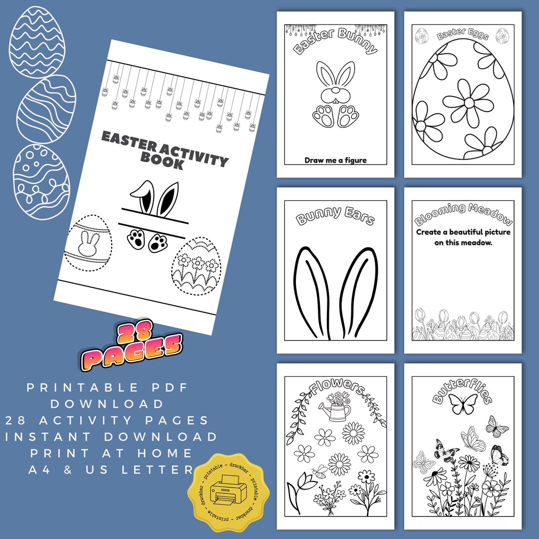 Easter Activity Book for Kids Printable | Easter Coloring Pages, Sudoku ...