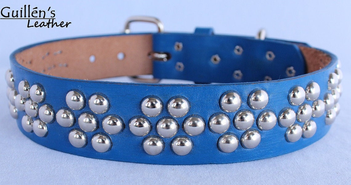 1.5 Inch Wide circle Studs Dog Collar - Etsy