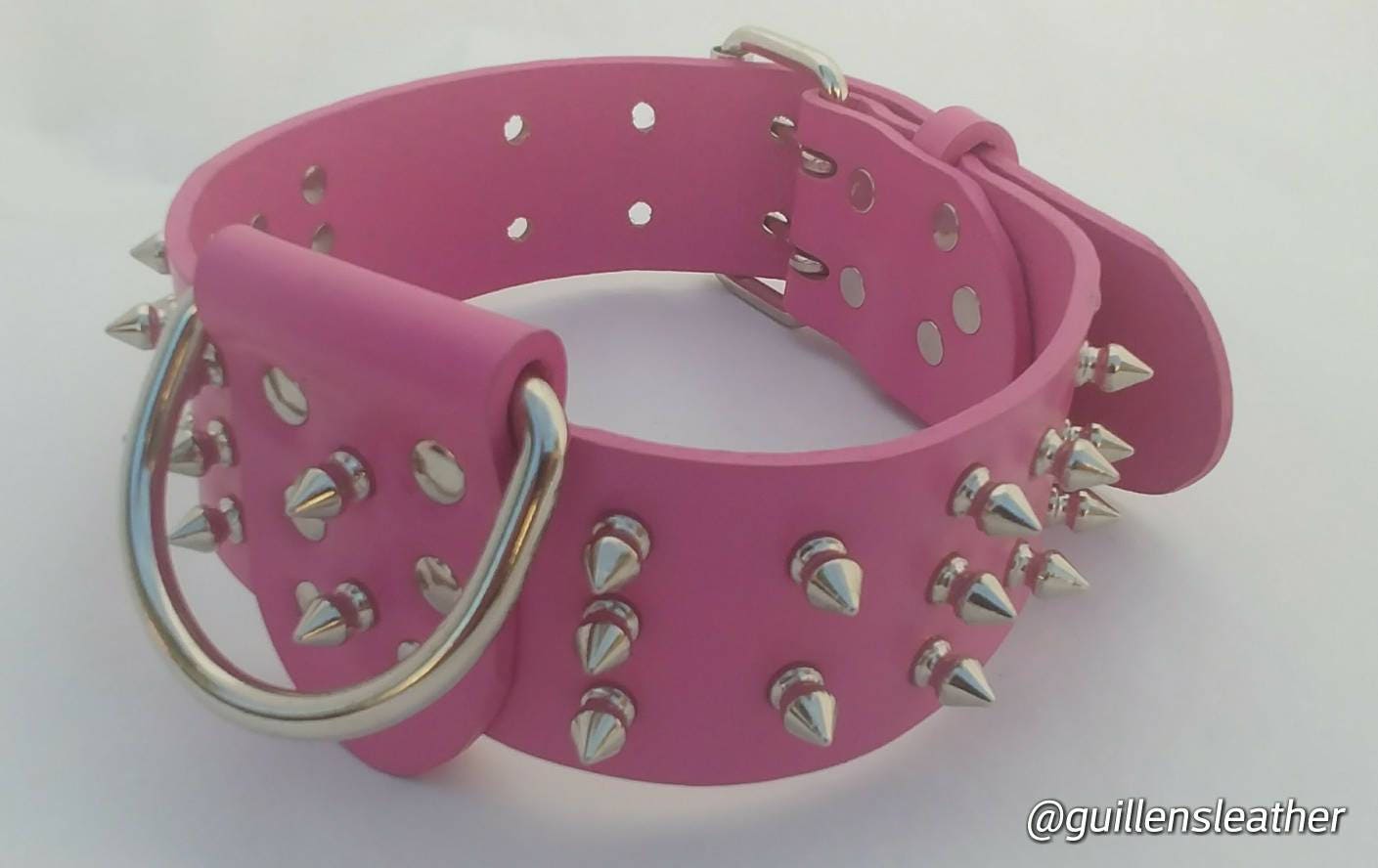 2 Inch Wide small Spikes Leather Dog Collar | Etsy