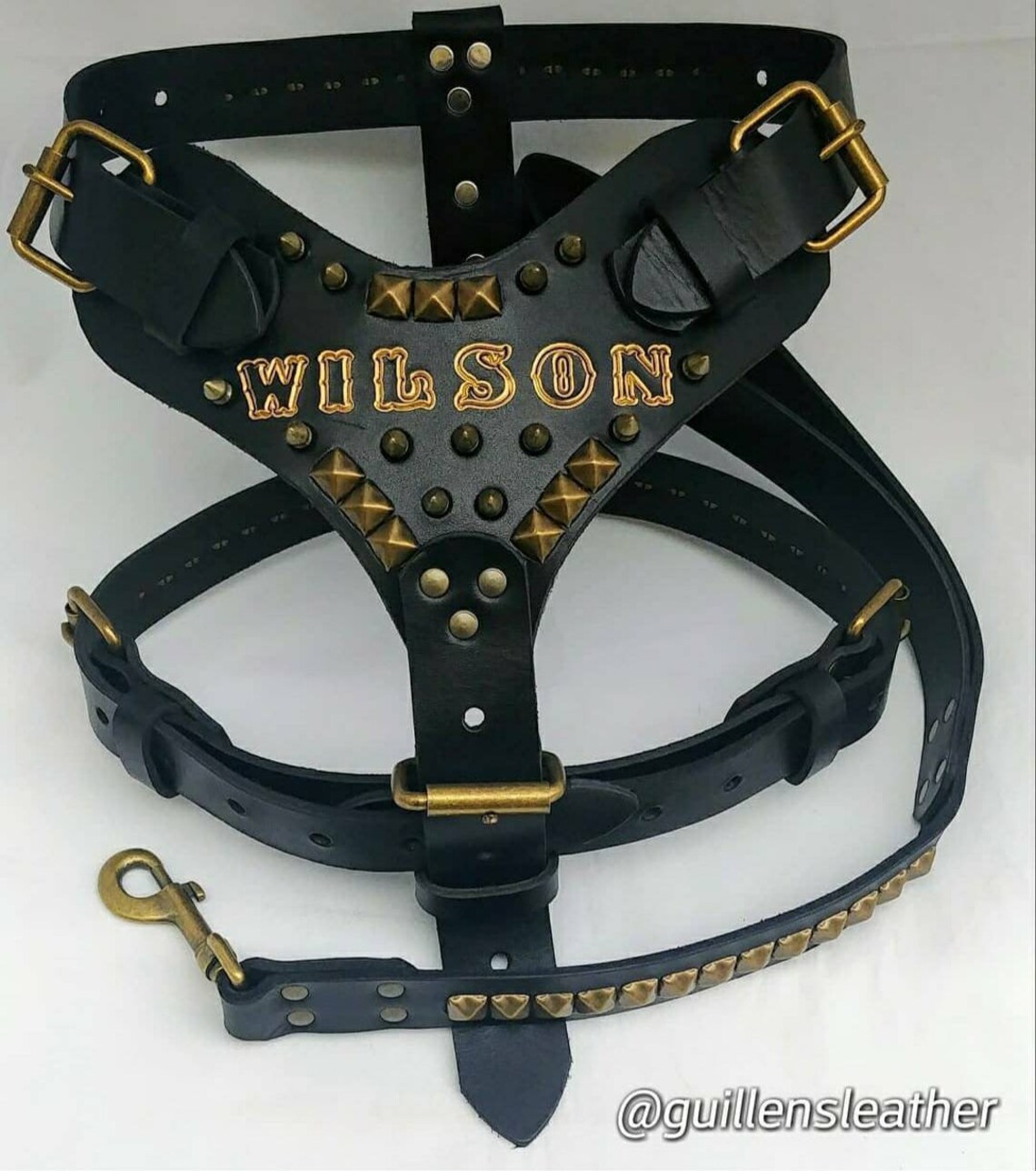 Custom Leather Harness With Matching Short Leash - Etsy