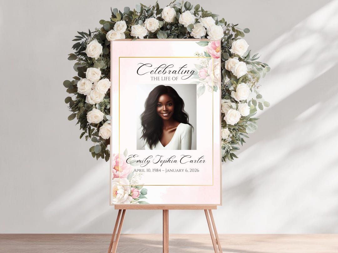 Memorial Welcome Sign Funeral Memory Photo Collage Funeral Welcome Sign ...