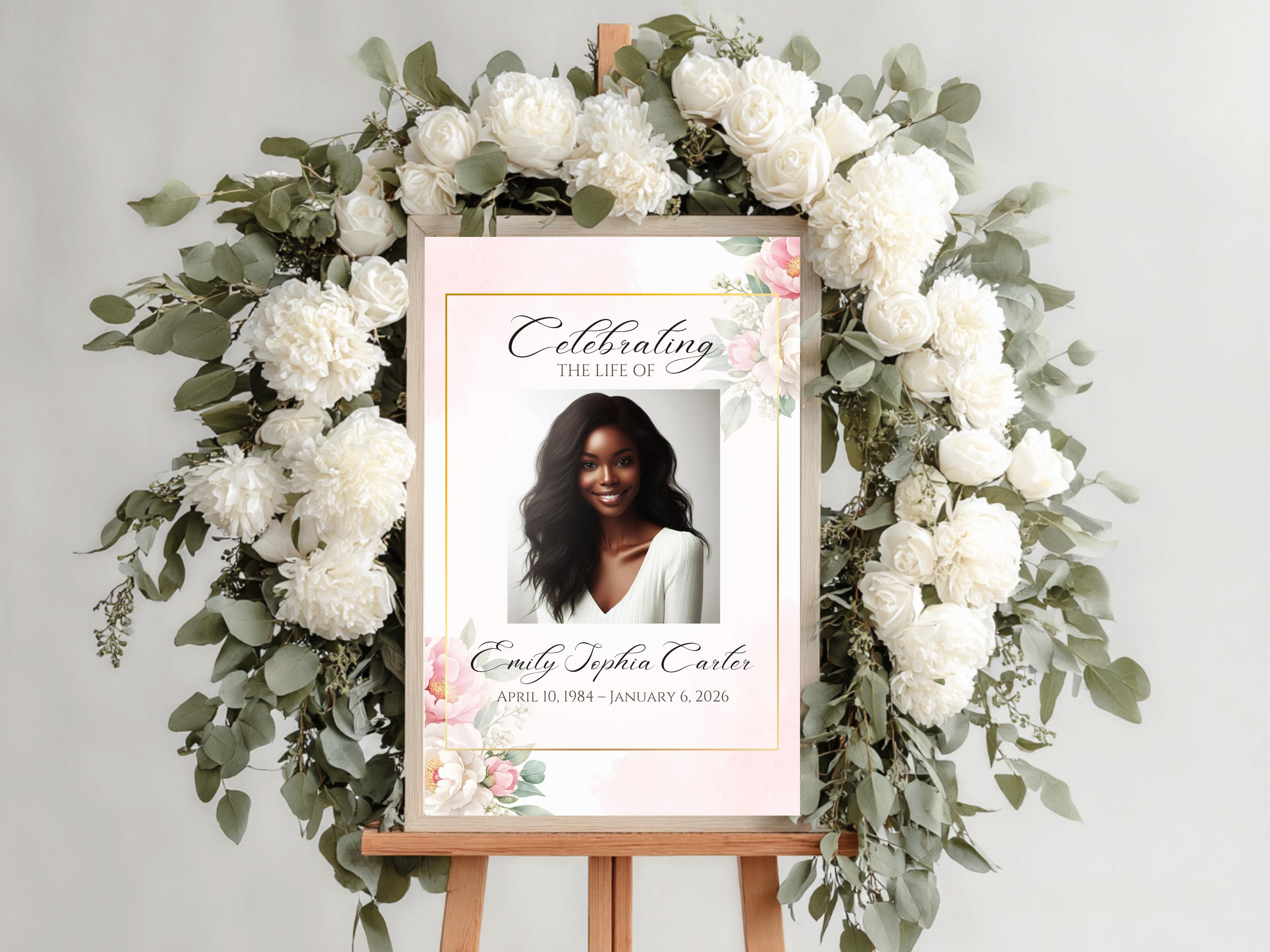 Memorial Welcome Sign Funeral Memory Photo Collage Funeral Welcome Sign ...