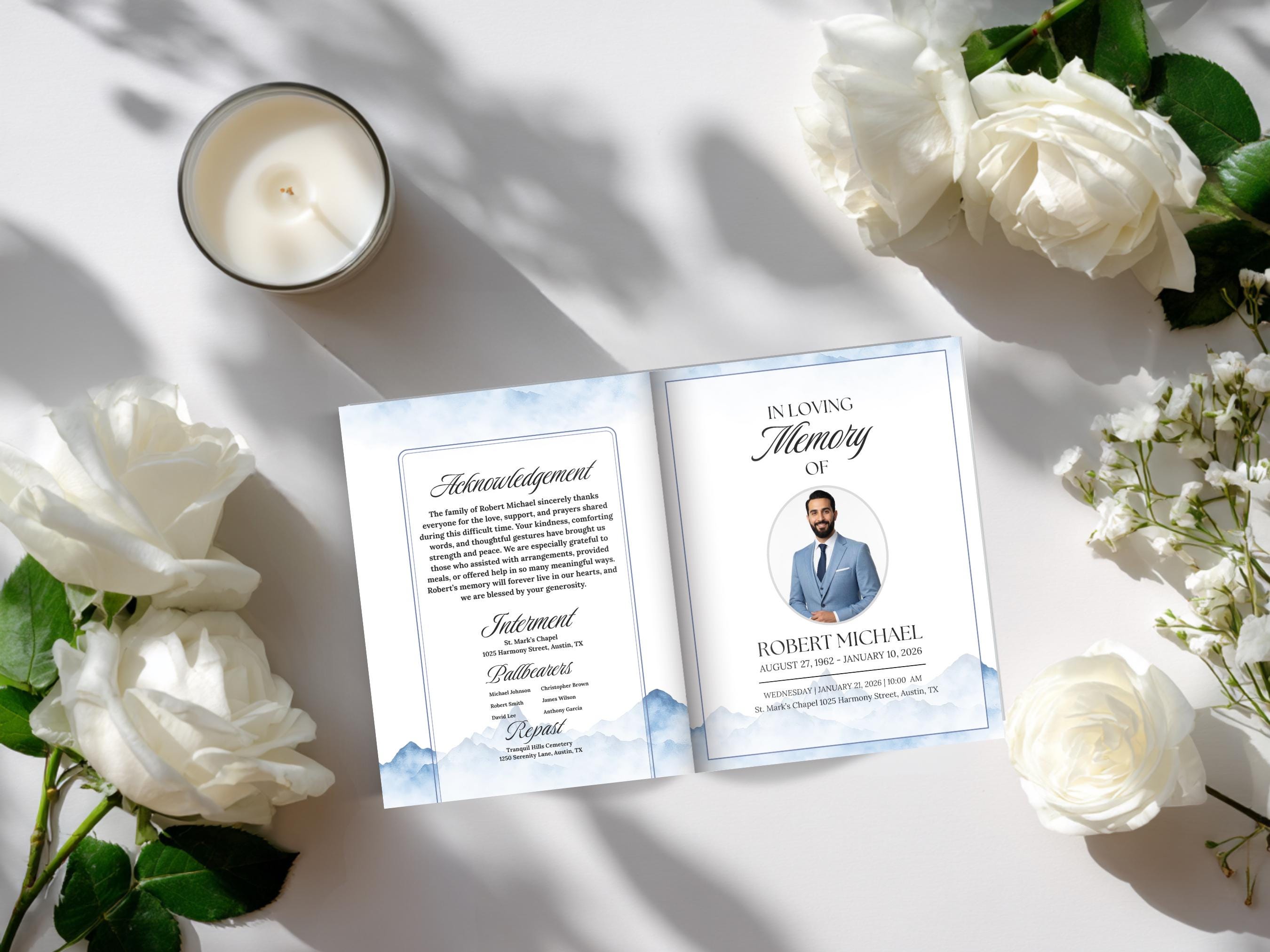 Program Obituary Template Funeral Programs Canva Template Obituary ...