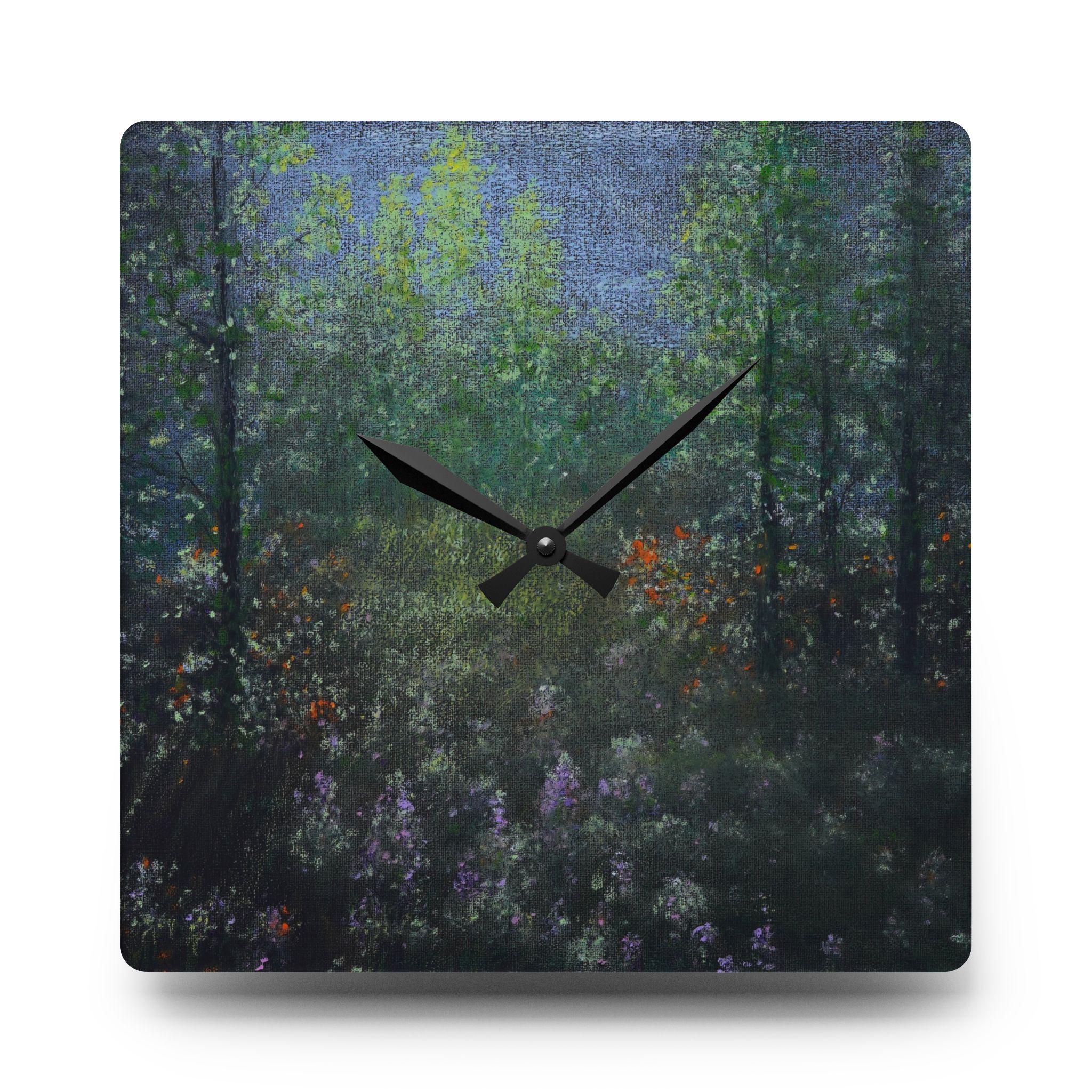 Enchanted Forest Wall Clock | Moody Nature Home Decor | Dark Green ...