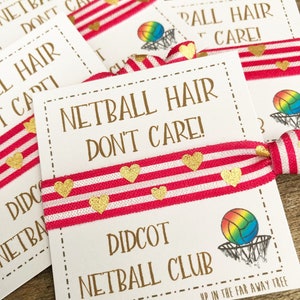 NETBALL End of Season Gift Custom Card Hair Ties Team - Etsy