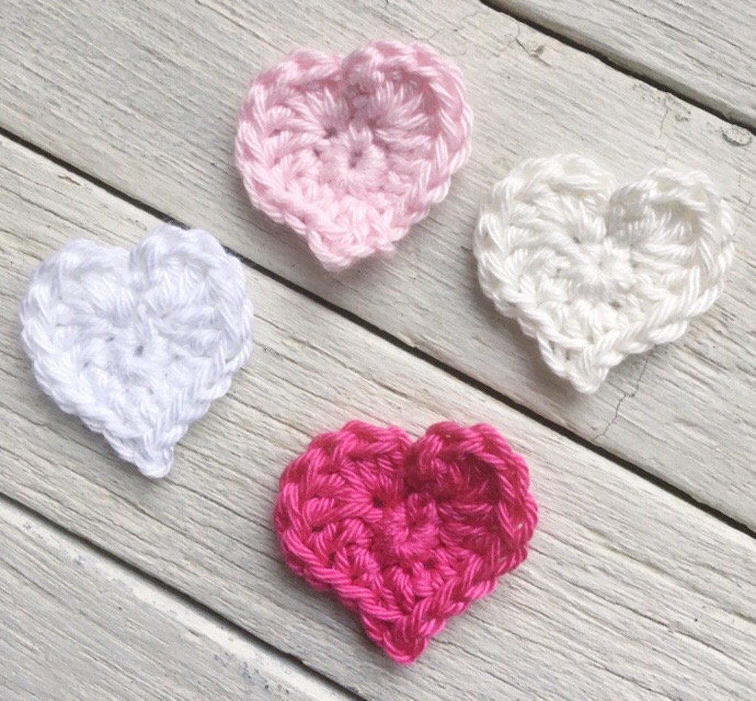 Mini Crochet Hearts: Cotton Appliqué Embellishments - Made to Order ...