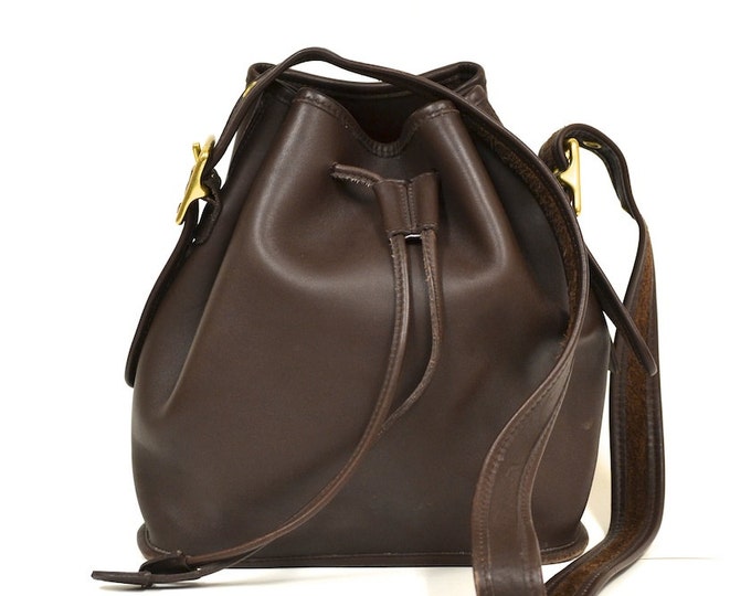 Coach Drawstring Bucket Bag in Dark Brown - Etsy