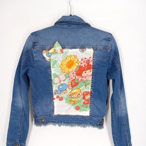 Ladies Retro Strawberry Shortcake Denim Jacket Patched Jacket Vintage ...