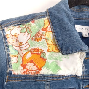 Ladies Retro Strawberry Shortcake Denim Jacket Patched Jacket Vintage ...