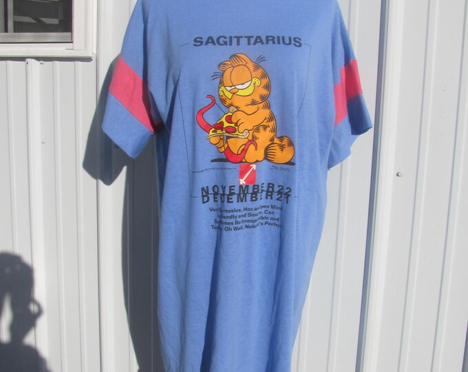 Vintage 70s 1978 GARFIELD Jim David Zodiac Sign SAGITARIUS Sleep Shirt ...