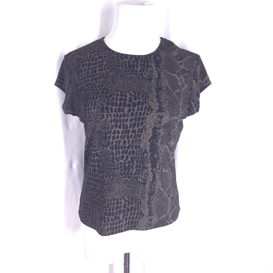 Y2K Snake Print Top, Short Sleeve Stretchy Shirt - Etsy