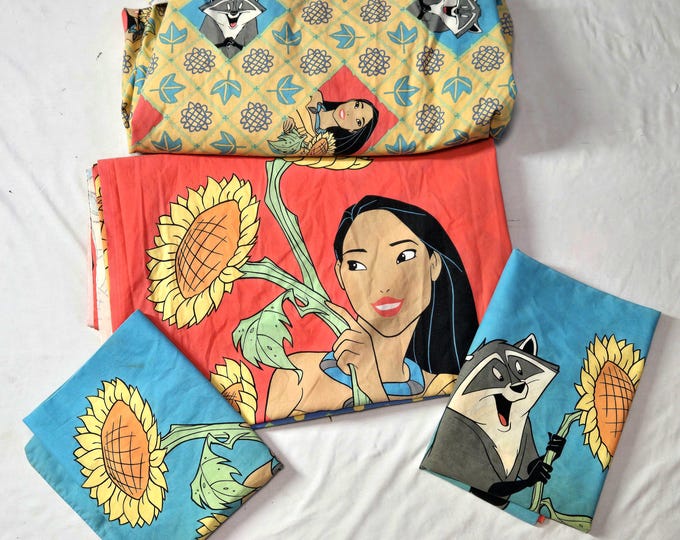 Vintage 1996 Disney POCAHONTAS Bed Sheets and Pillowcases Linen Set ...