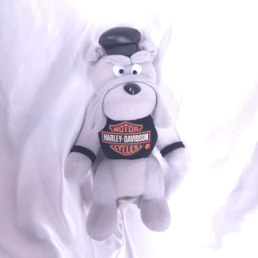Vintage 1993 Harley Davidson Motorcycles Plush Biker Dog Bulldog ...