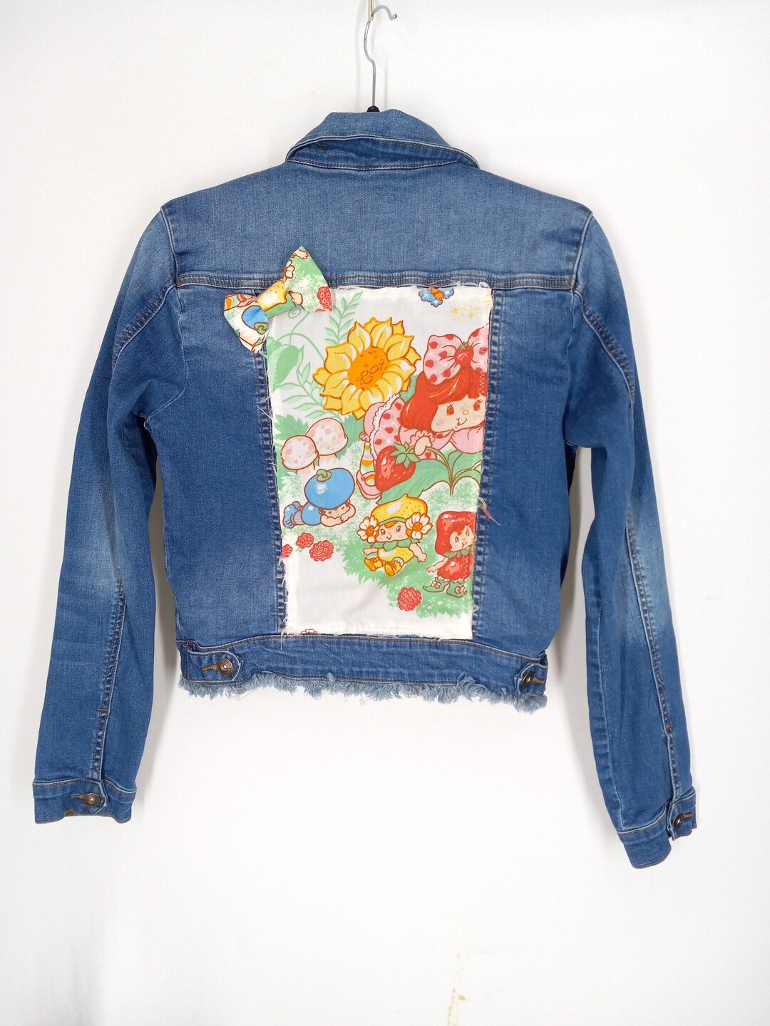 Ladies Retro Strawberry Shortcake Denim Jacket Patched Jacket Vintage ...