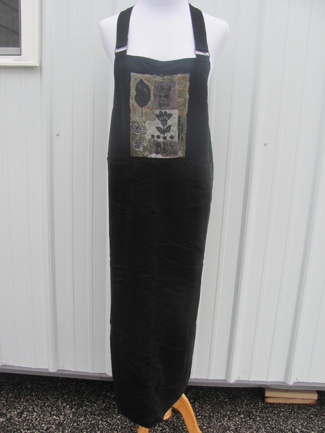 Vintage 90s Black Pinafore Jumper Dress Long Maxi Dress Earthy - Etsy