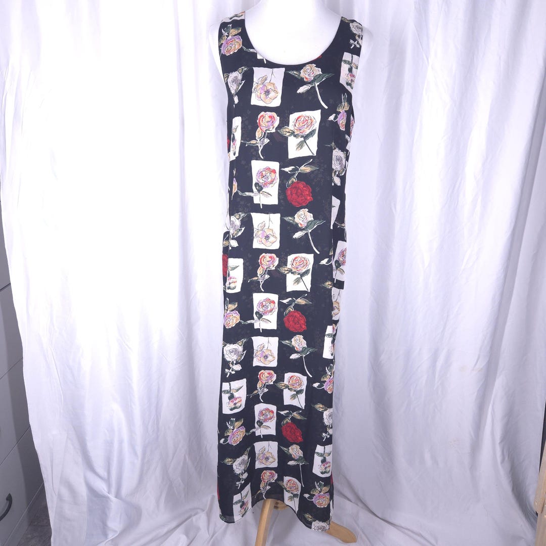 Vintage 1990s Womens Reversible Floral Maxi Dress Sundress by ...