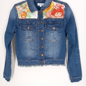 Ladies Retro Strawberry Shortcake Denim Jacket Patched Jacket Vintage ...