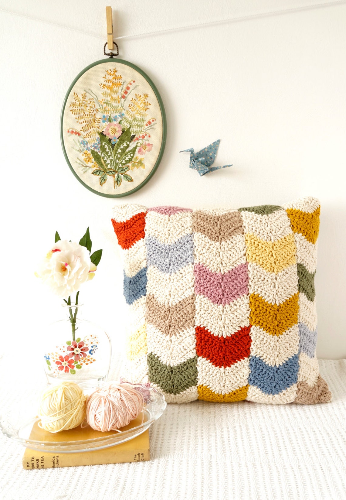 Modern Crochet Pattern Cushion Chevron Pillow Crochet | Etsy