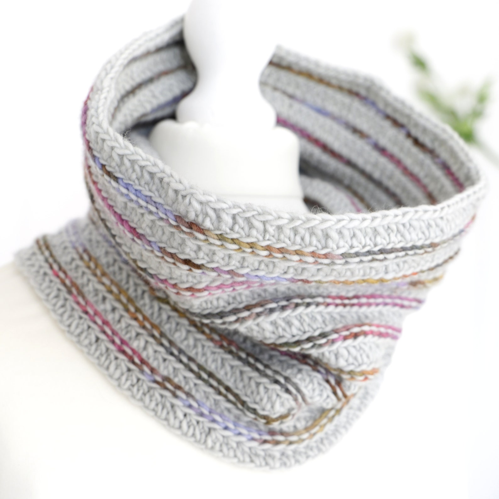 Crochet Pattern for Winter Cowl Grey Cowl Crochet Scarf - Etsy