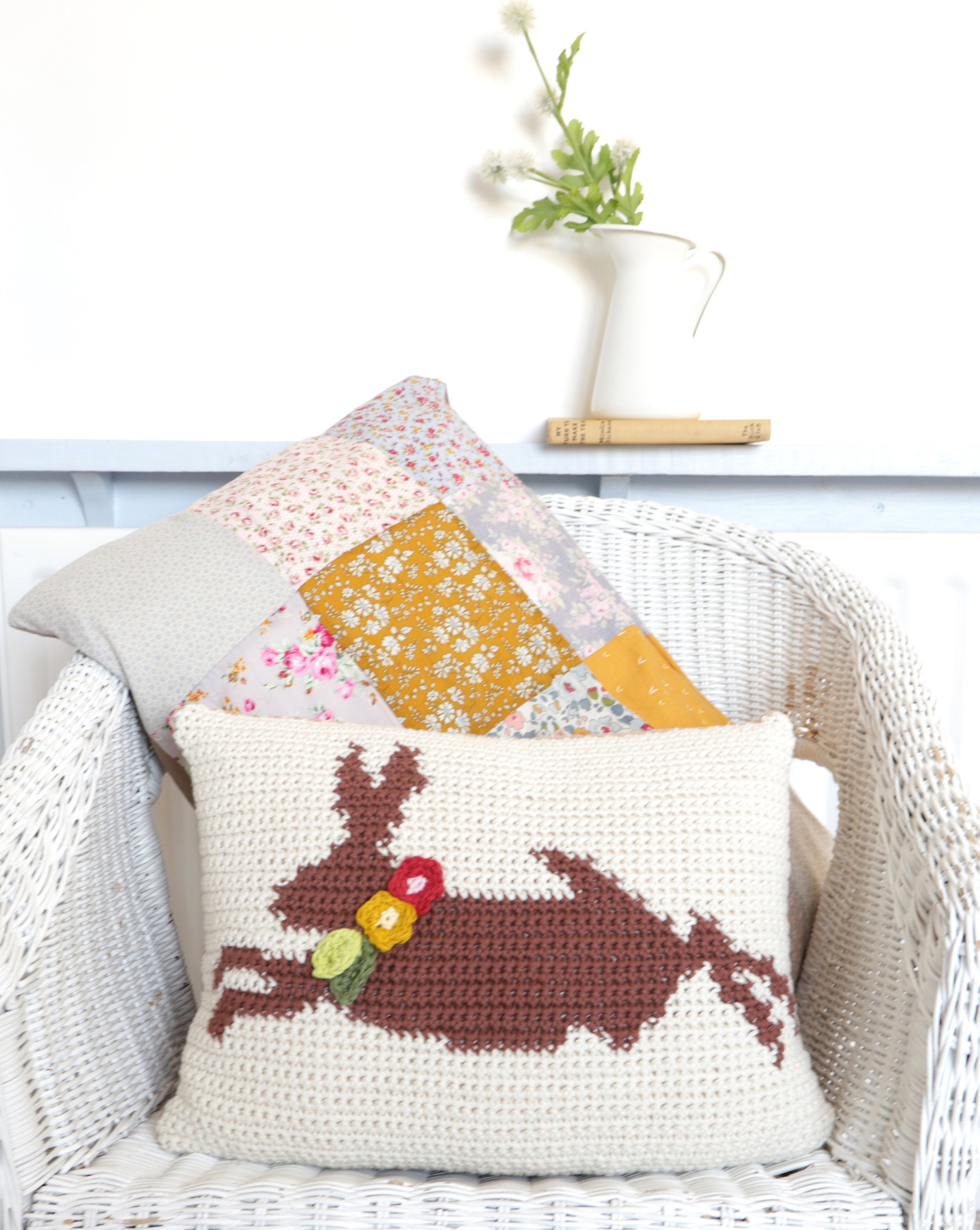 Hare Crochet Cushion, Graphghan Crochet Pattern, Intarsia Crochet ...