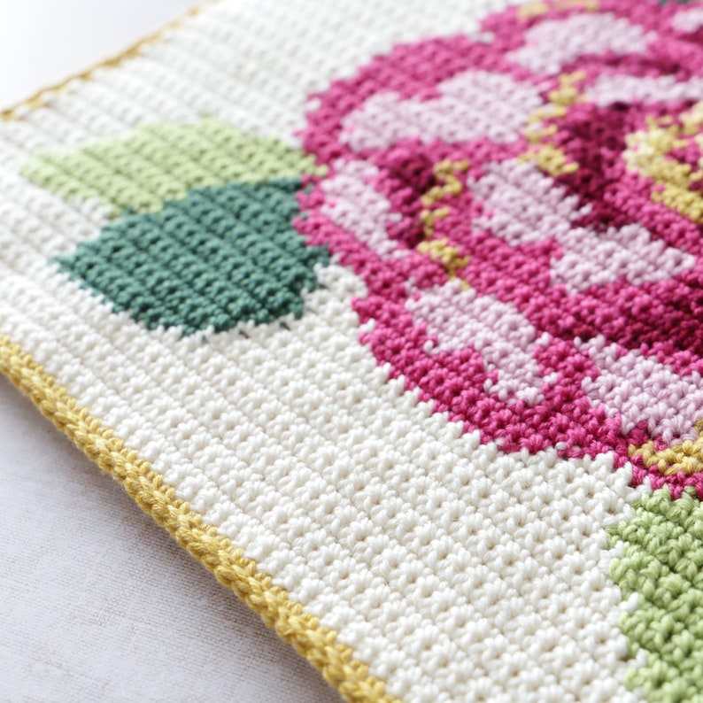Cushion Crochet Pattern, Flower Cushion, Rose Pillow, Farmhouse Decor ...