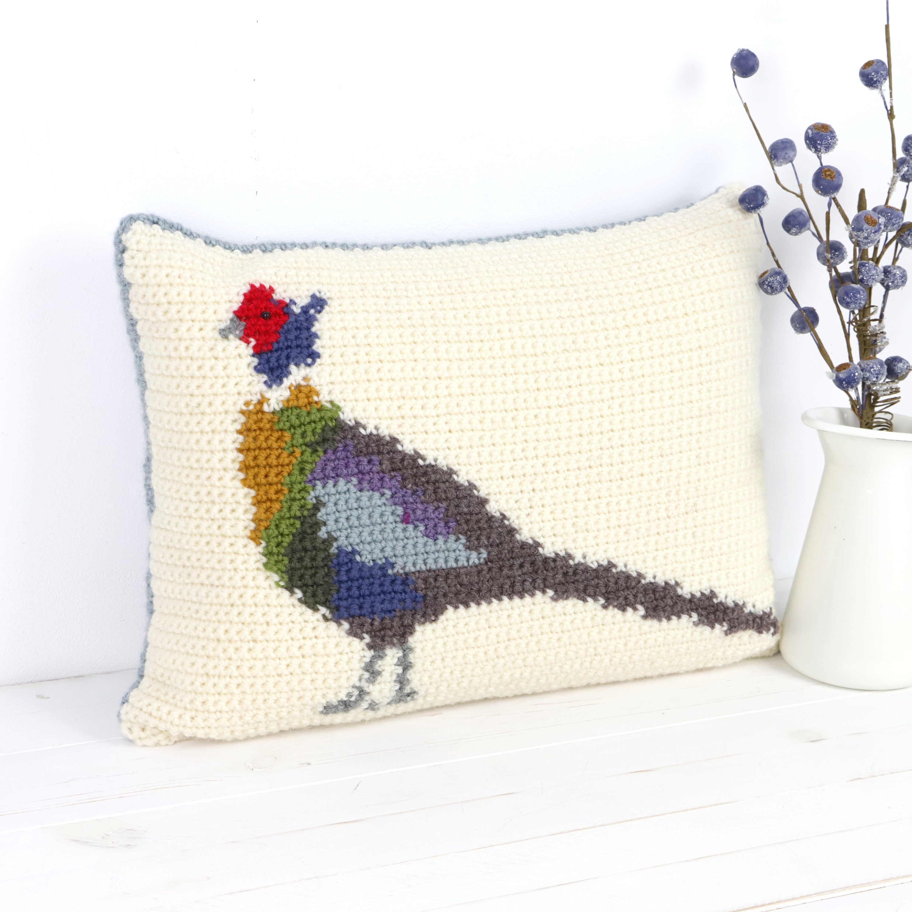 Pheasant Cushion Crochet Pattern Woodland Animal Pillow - Etsy