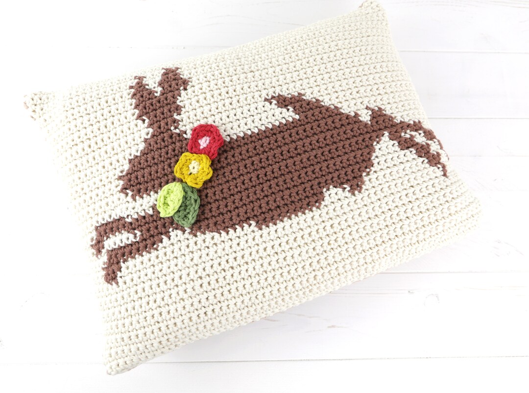 Hare Crochet Cushion, Graphghan Crochet Pattern, Intarsia Crochet ...