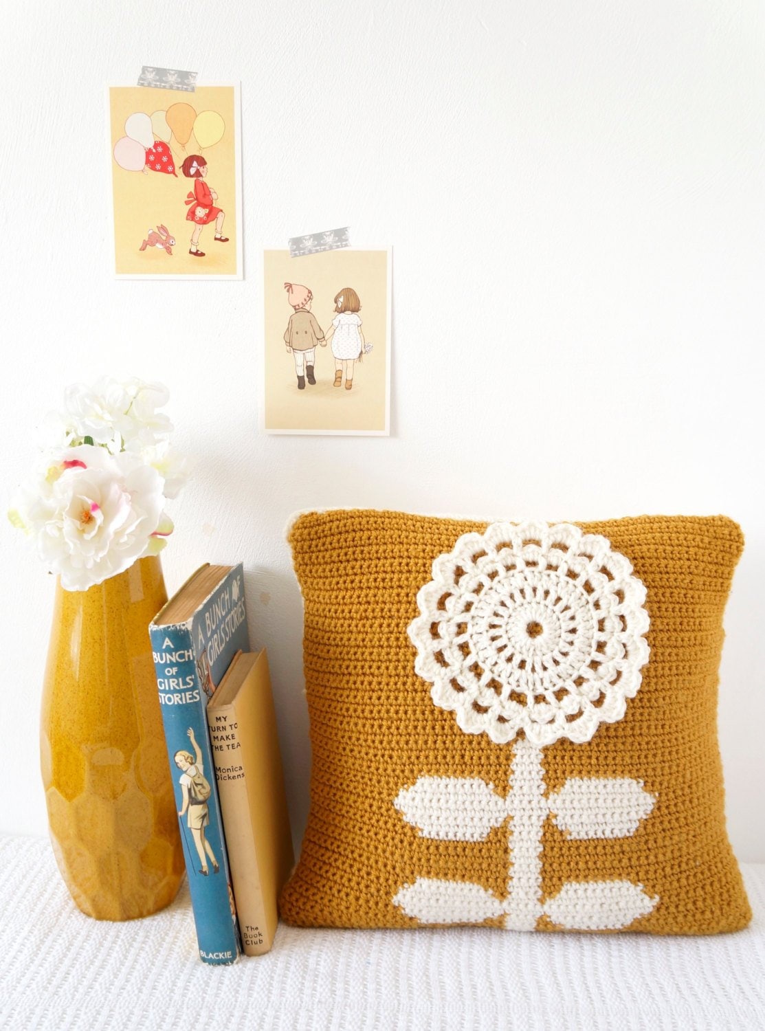 Scandinavian Pillow, Crochet Pattern, Pillow Patterns, Mustard Cushion ...