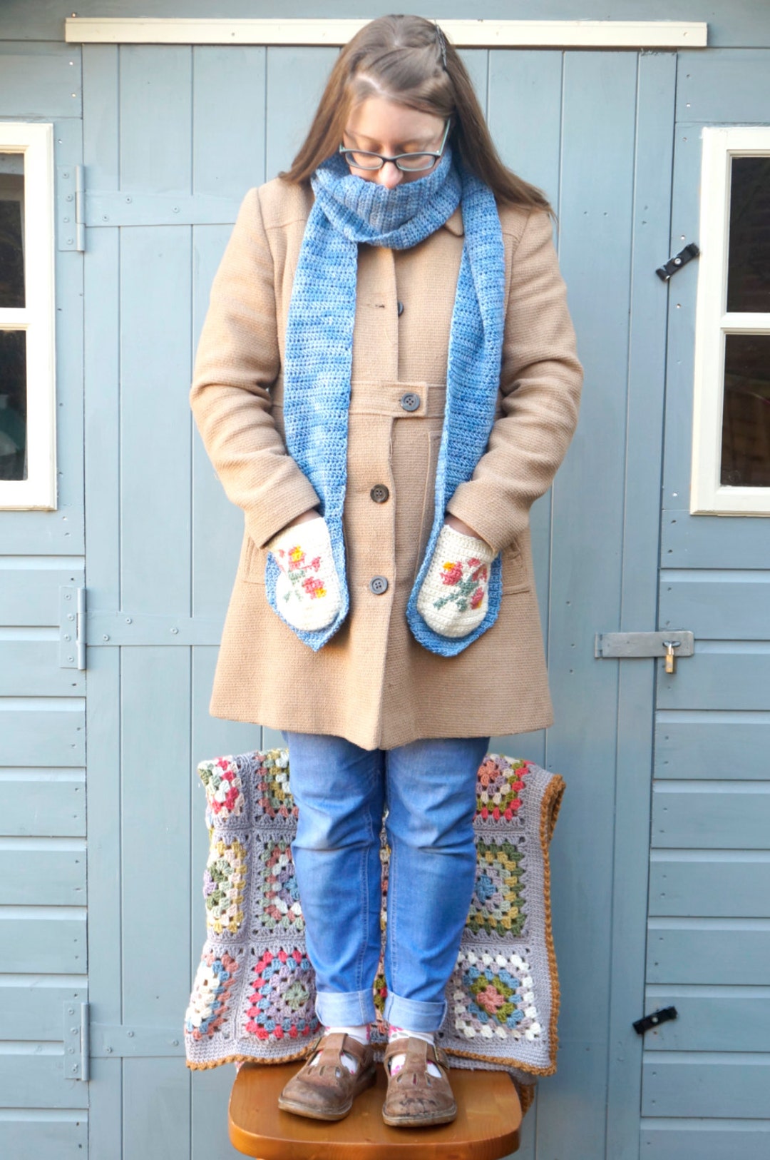 Warm Scarf, Country Style, Crochet Pattern, Winter Scarf, Neck Warmer ...