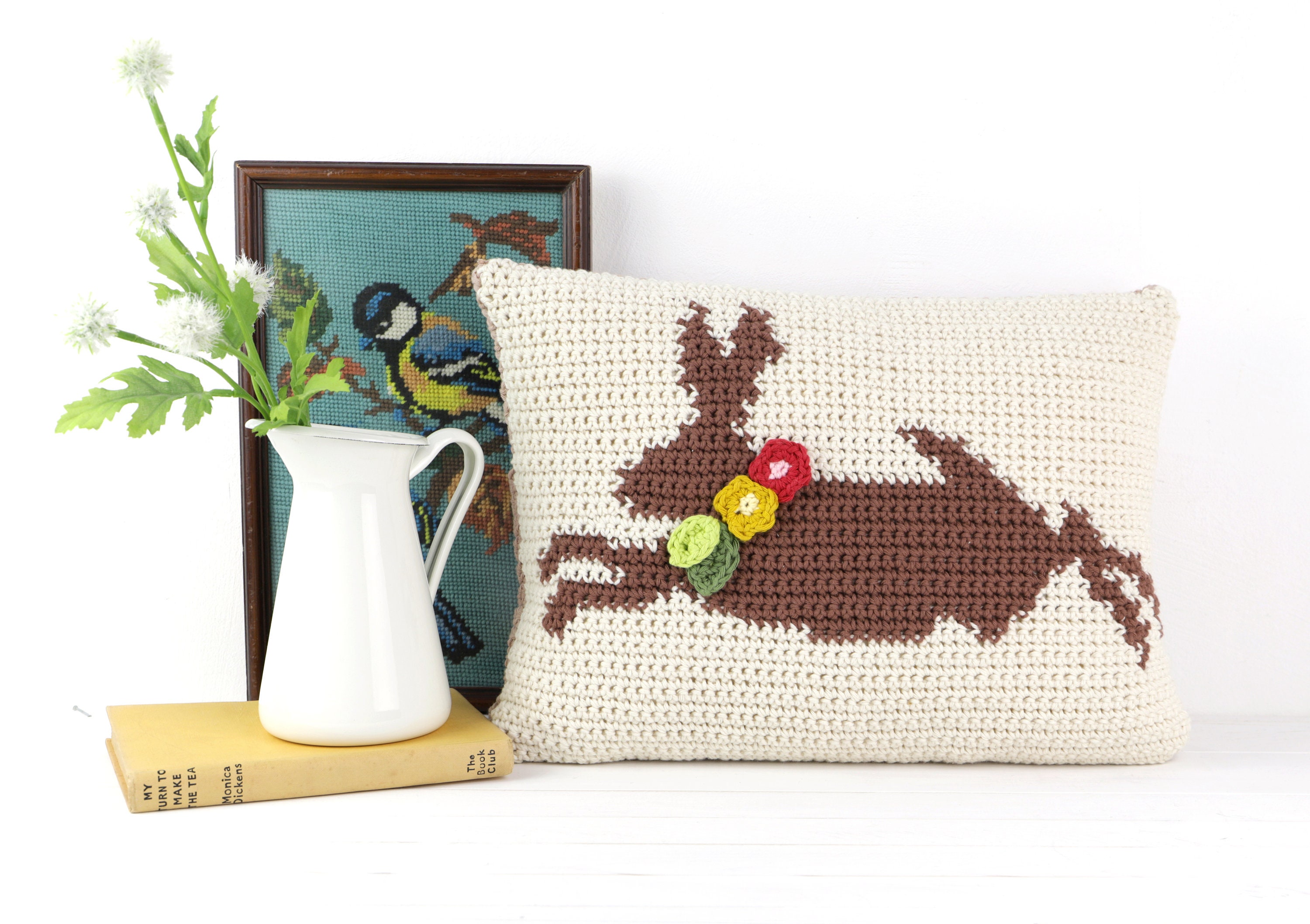 Hare Crochet Cushion Graphghan Crochet Pattern Intarsia - Etsy UK