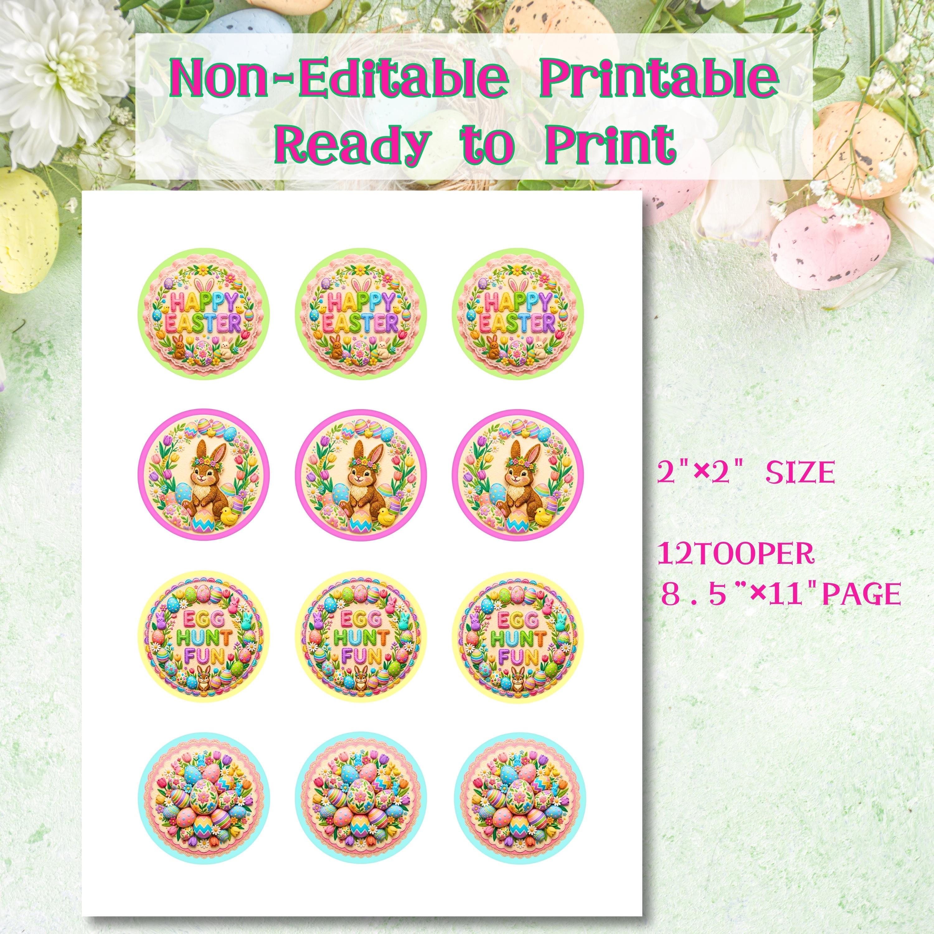 Easter Cupcake Toppers Printable, Happy Easter Cupcake Toppers, Easter ...