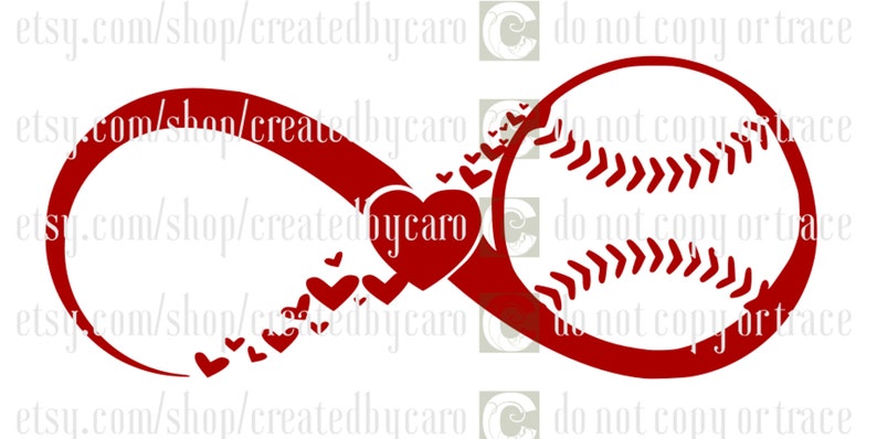 Baseball Hearts Infinity SVG - Etsy