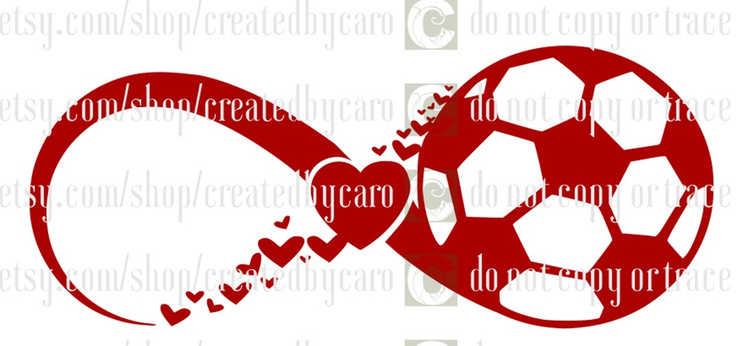 Soccer Hearts Infinity SVG - Etsy