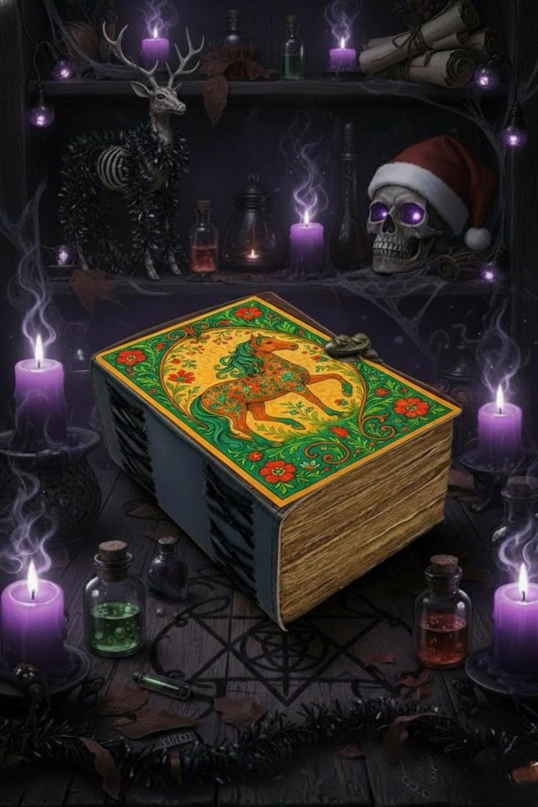 Horse Leather Journal Book of Shadows Journal Grimoire Decor Leather ...