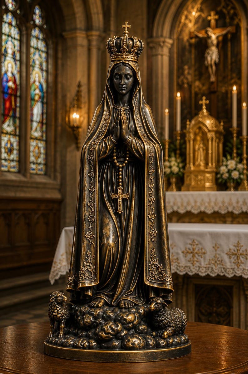 Our Lady of Fatima Statue - Etsy