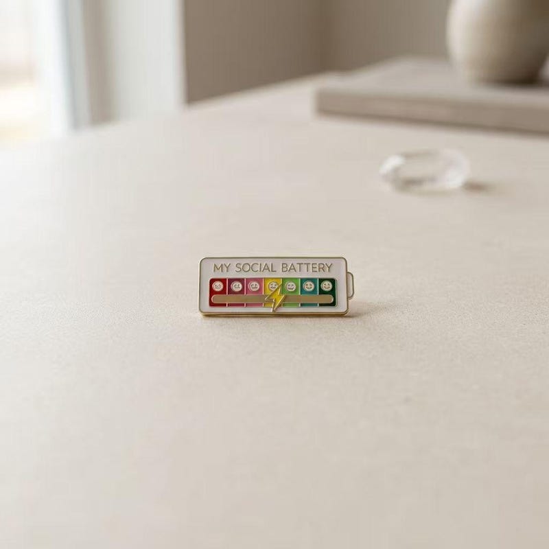My Social Battery Pin - Etsy