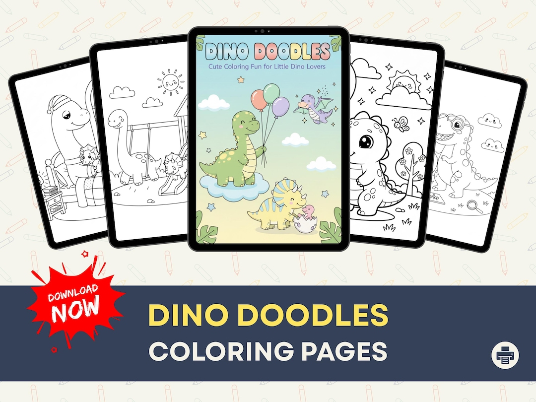 Dino Coloring Book | for Kids Printable Activity (digital Download) - Etsy