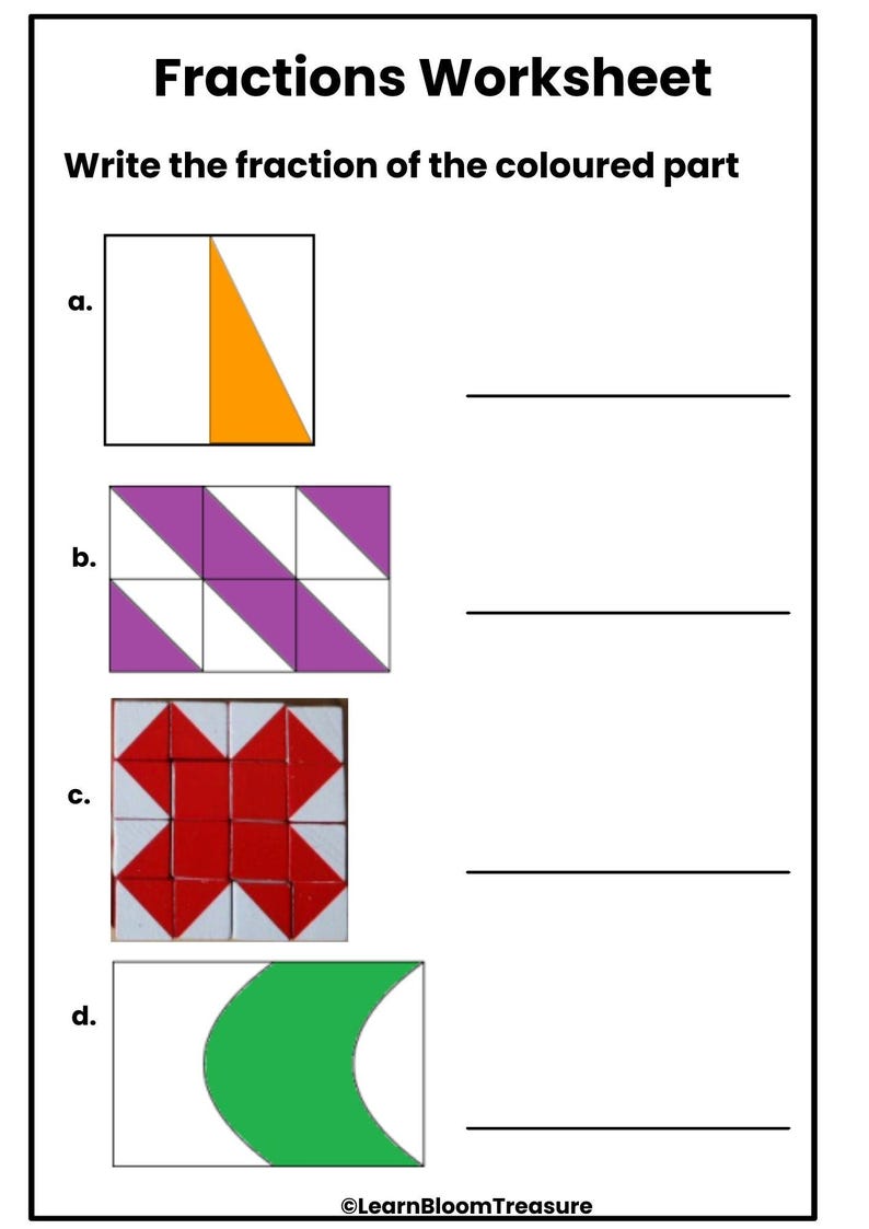 Fractions Worksheets Bundle | Coloring, Matching, Equivalent Math ...
