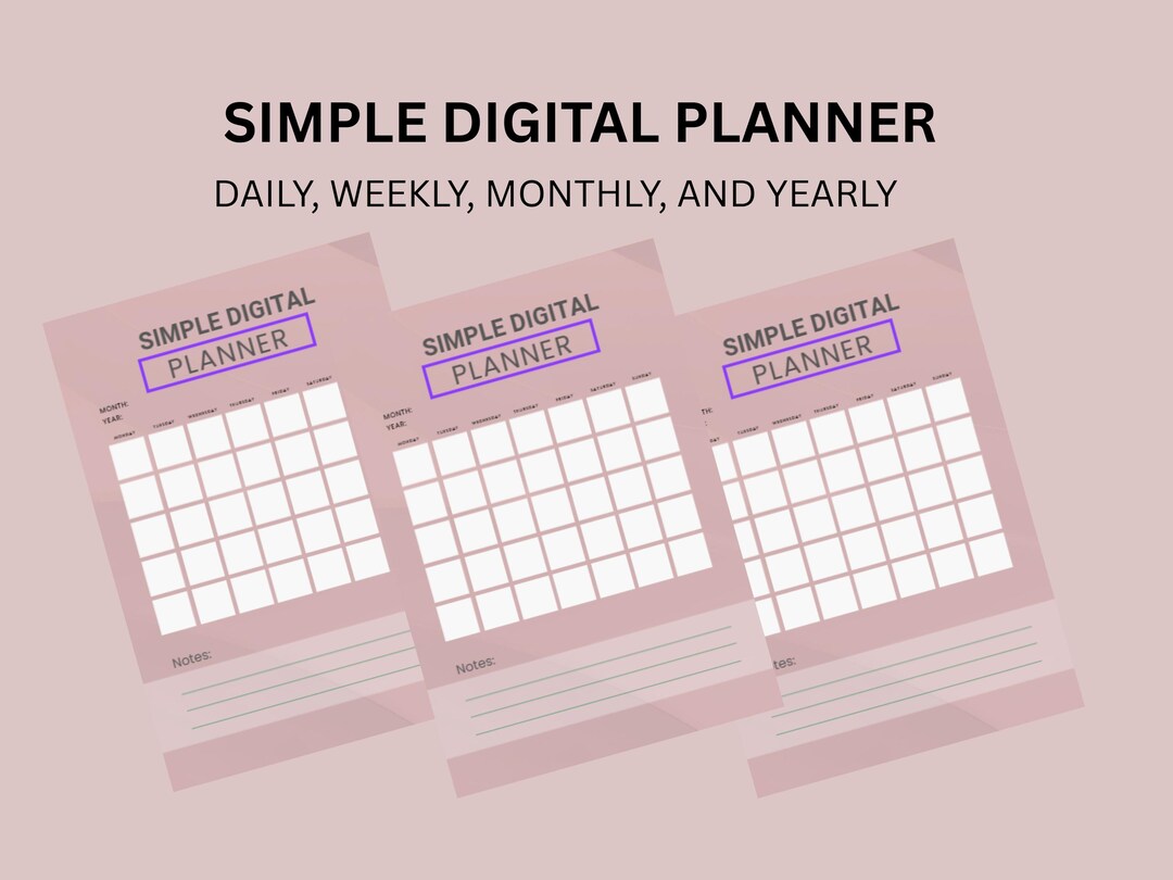 Simple Digital Planner | Minimalist Goodnotes Planner for iPad | Daily ...