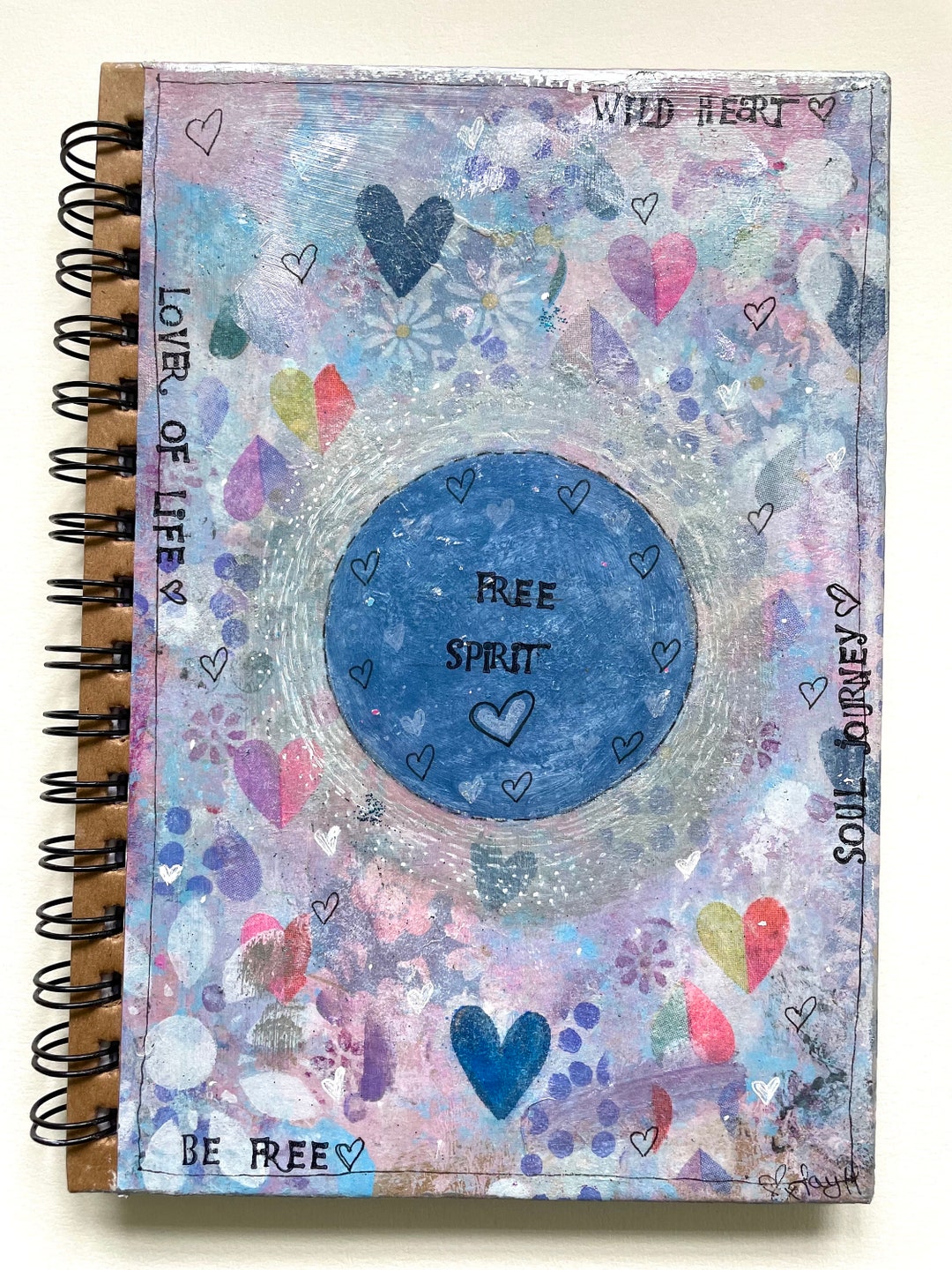 OOAK Journal/notebook With Hand Painted & Decoupaged Covers- “free ...