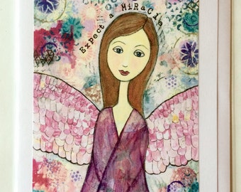 Fairy - A5 Blank Greetings Card From Original Mixed Media Painting - Etsy