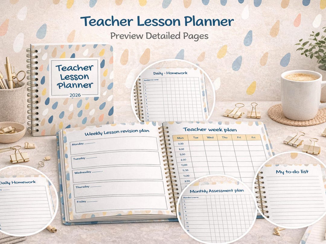 Teacher Planner Printable | Lesson Planning Organizer for Teachers ...