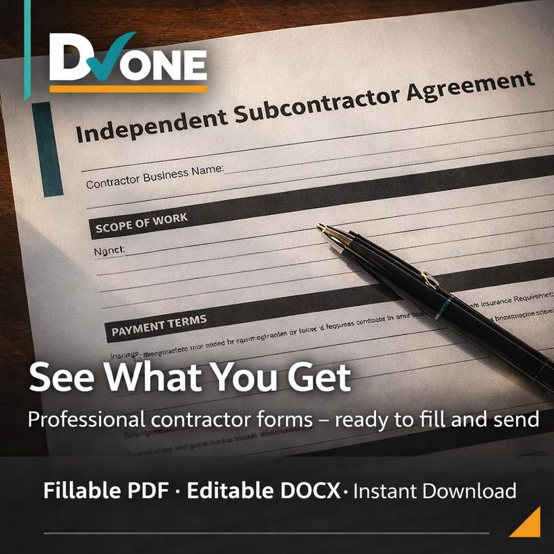 Subcontractor Agreement and Work Order Bundle, Contractor Onboarding ...