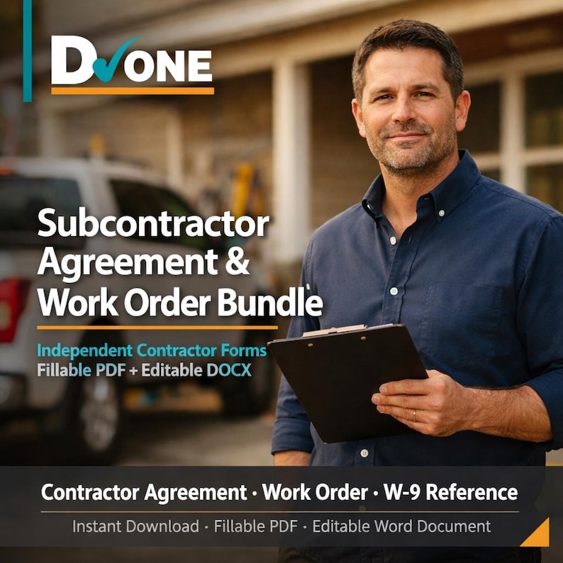 Subcontractor Agreement and Work Order Bundle, Contractor Onboarding ...