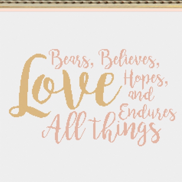 1 Corinthians 13 Cross Stitch Pattern - Etsy